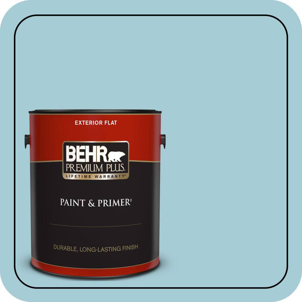 BEHR PREMIUM PLUS 1 gal. #S460-2 Drip Flat Exterior Paint & Primer ...