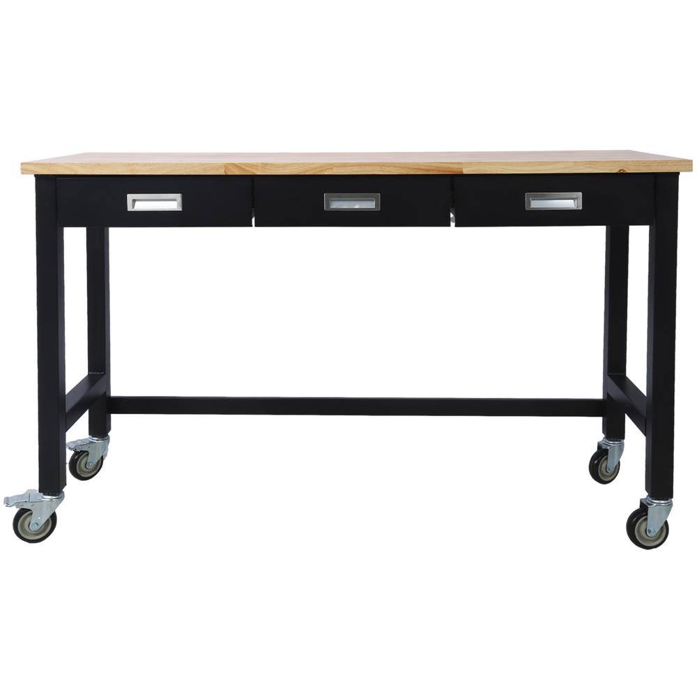 60 in. Work Bench, Workbench with Drawer Storage, heavy-duty Bamboo ...