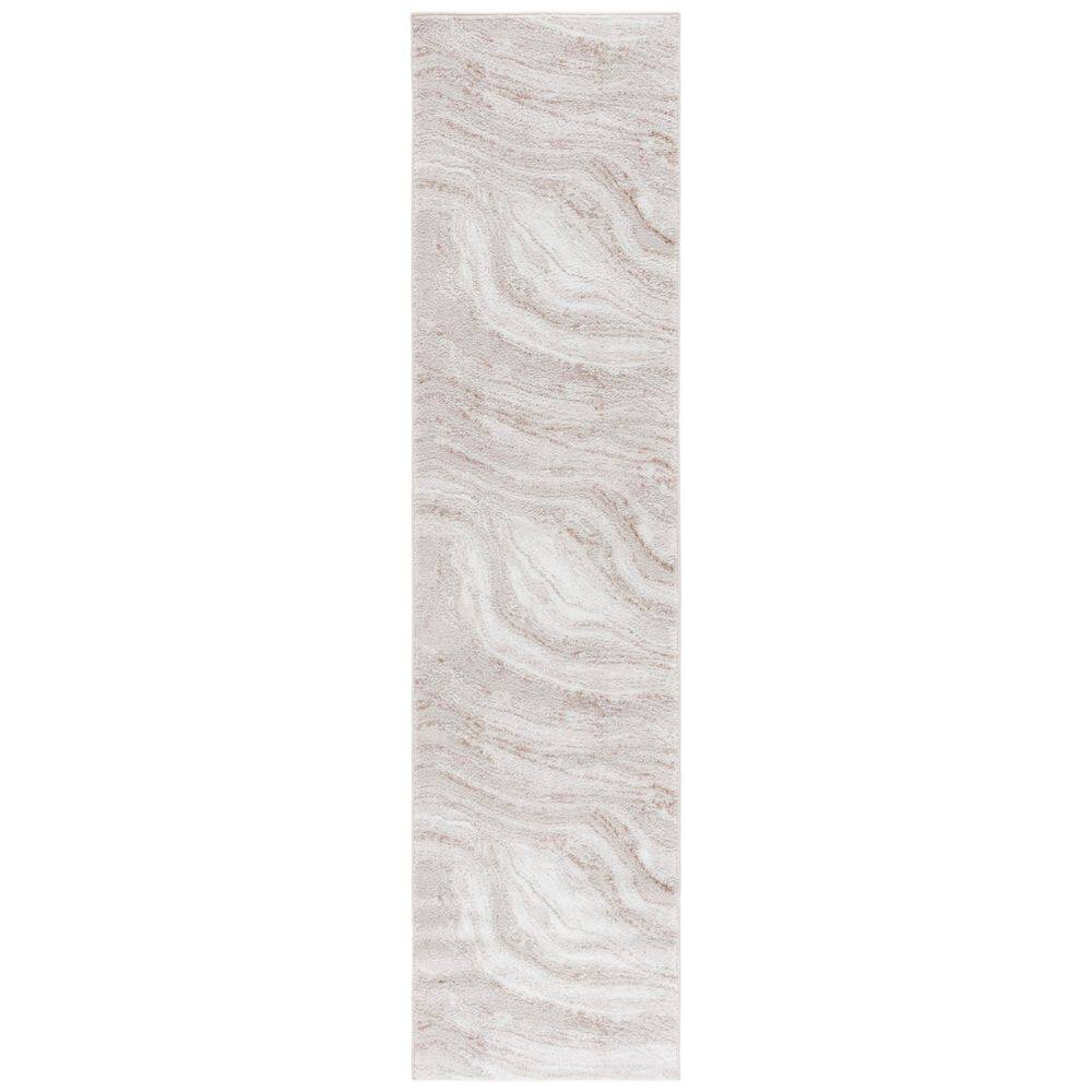 SAFAVIEH Parker 2 ft. x 8 ft. Beige/Ivory Abstract Waves Runner Rug ...