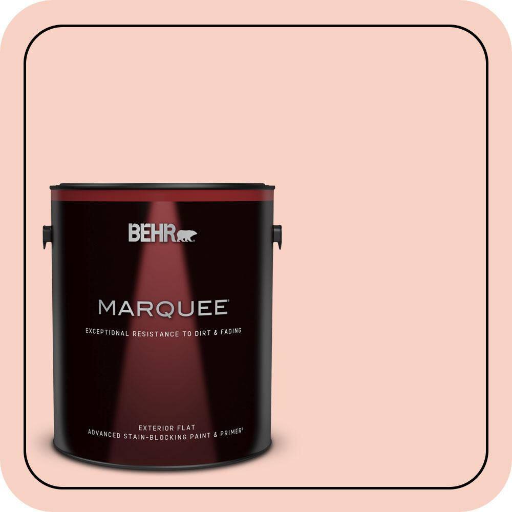 BEHR MARQUEE 1 gal. #210C-2 Demure Pink Flat Exterior Paint & Primer ...