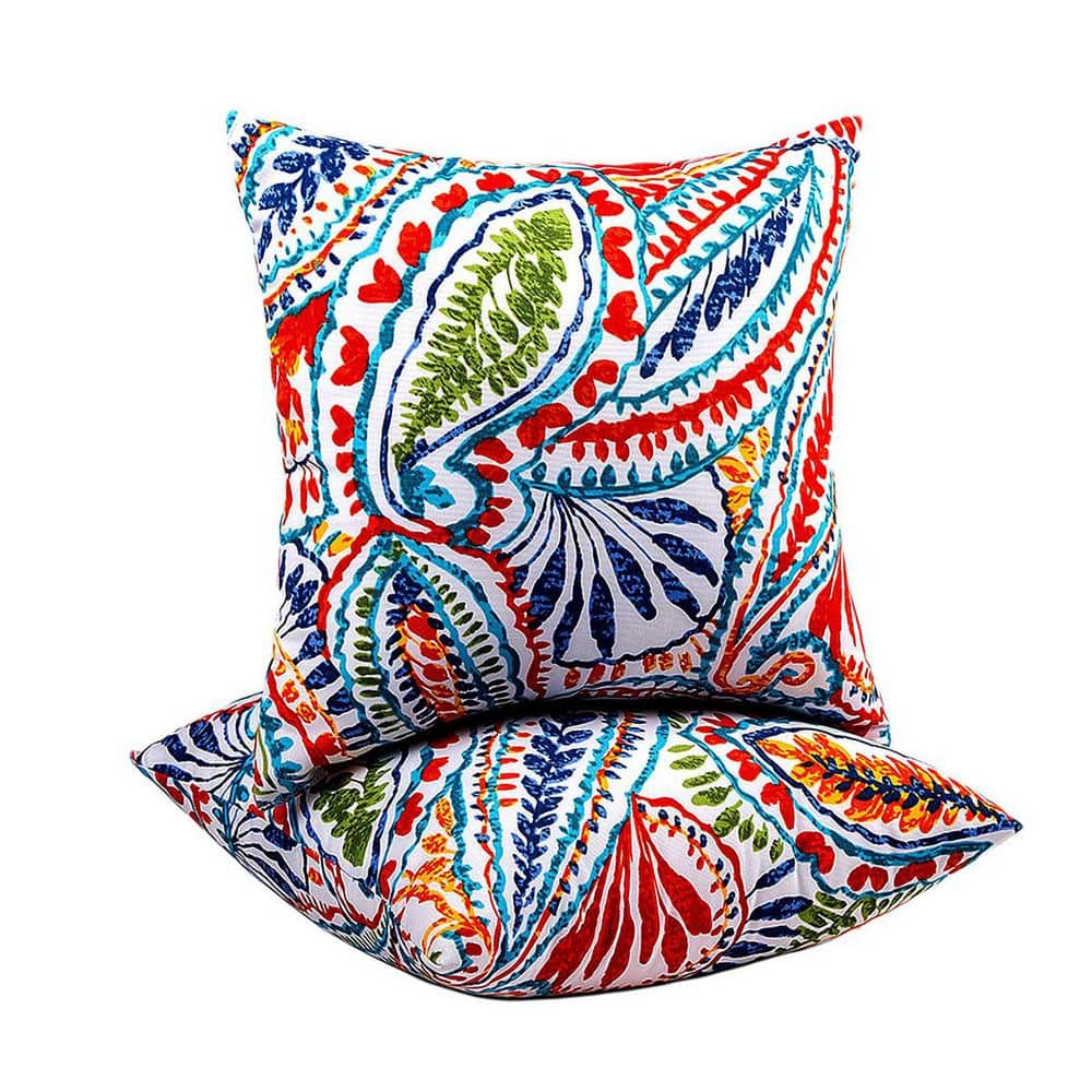 Outdoor Pillows Waterproof (Set-2) Outdoor Throw Pillows with Insert ...