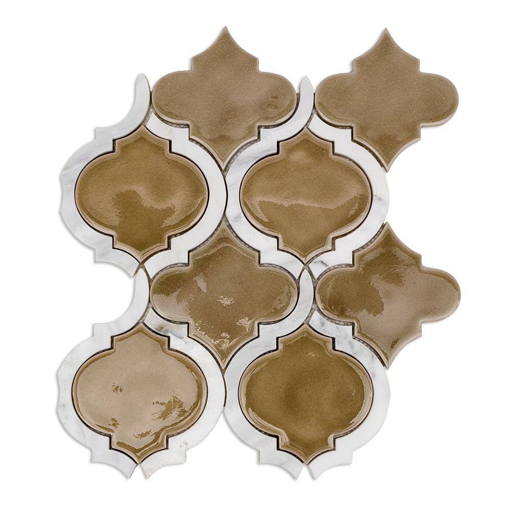 Ivy Hill Tile Delphi Arabesque Sea Wind 5 in. x 0.39 in. Glazed Ceramic ...