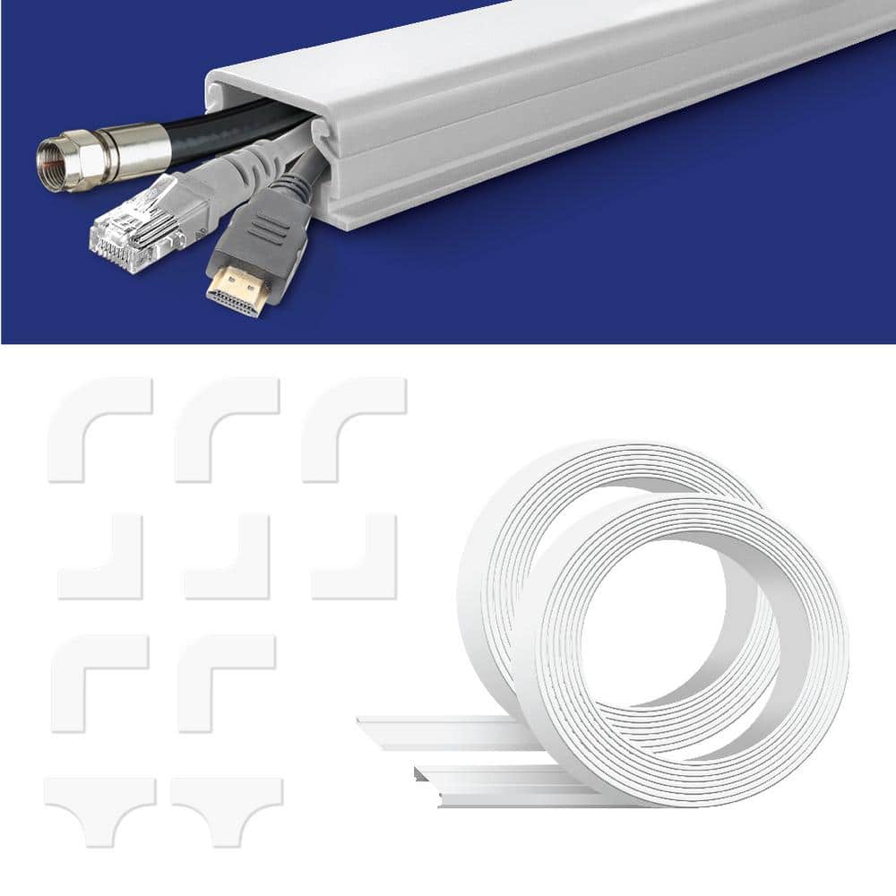 WIRE TRAK 1 in. x 25 ft. Roll Form Raceway Pro Kit 500 Cable Concealer ...