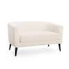 Noble House Indoor 51.50 in. W White Fabric Upholstery Loveseat with ...