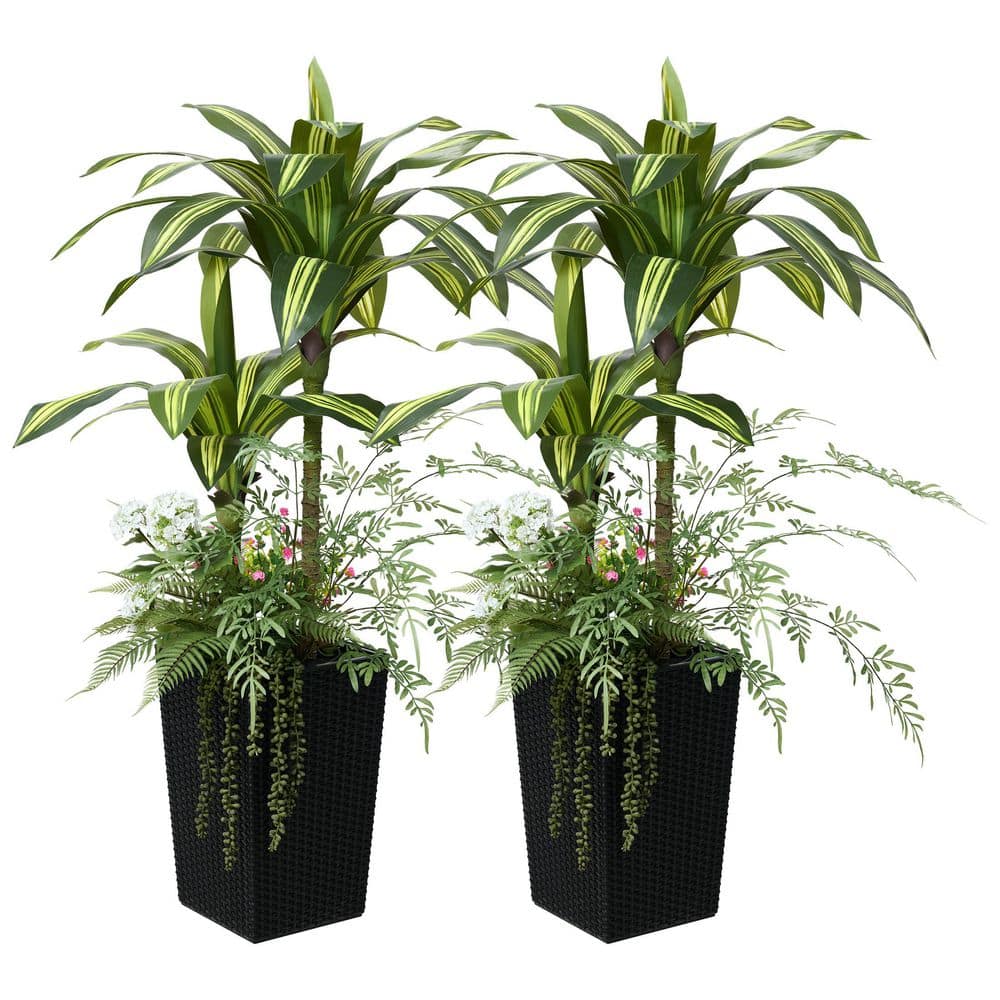 DR.Planzen 4ft.Artificial Dracaena Tree, Dracaena Fake Plants for Indoor Outdoor decor with ...