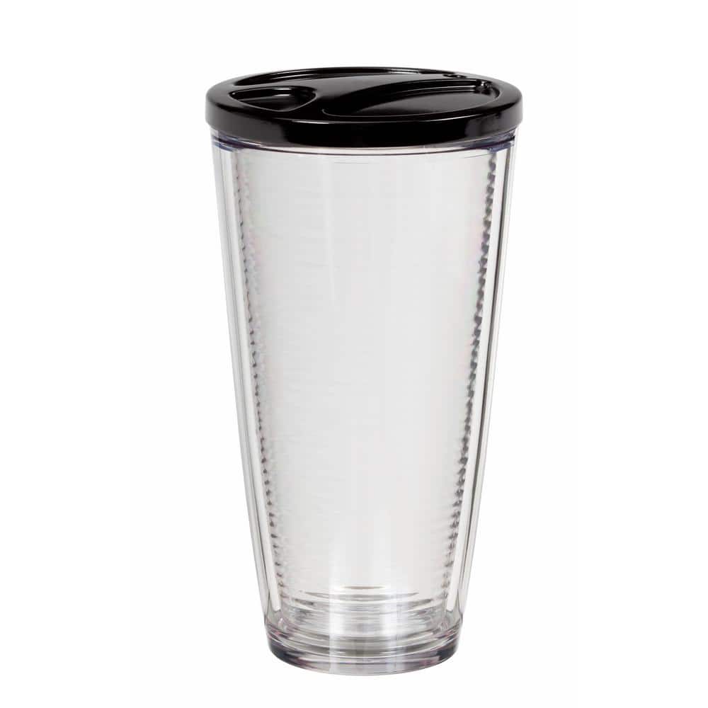 CreativeWare Insulated Clear Acrylic 22 oz. Tumbler Set with Matching ...