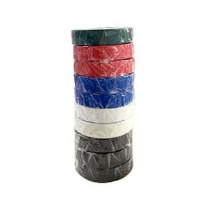 Commercial Electric 3/4 in. x 60 ft. Electrical Tape Multi-Colored 10 ...