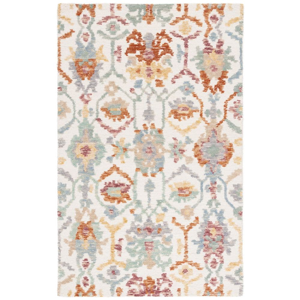 SAFAVIEH Aspen 4 ft. x 6 ft. Ivory/Green Geometric Abstract Area Rug ...