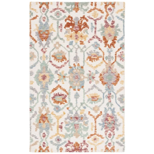 SAFAVIEH Aspen 8 ft. x 10 ft. Ivory/Green Geometric Abstract Area Rug ...