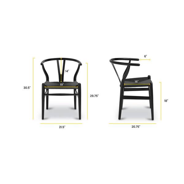 Poly and Bark Weave Chair in Pitch Black EM 109 001 The Home Depot