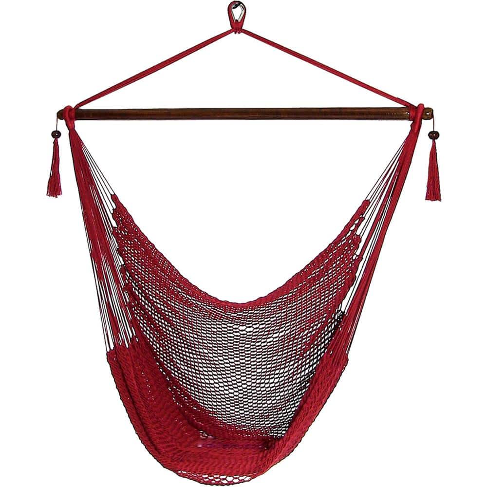 Sunnydaze Caribbean 4 ft. X-Large Hammock Chair in Red LY-CHC-RD - The ...