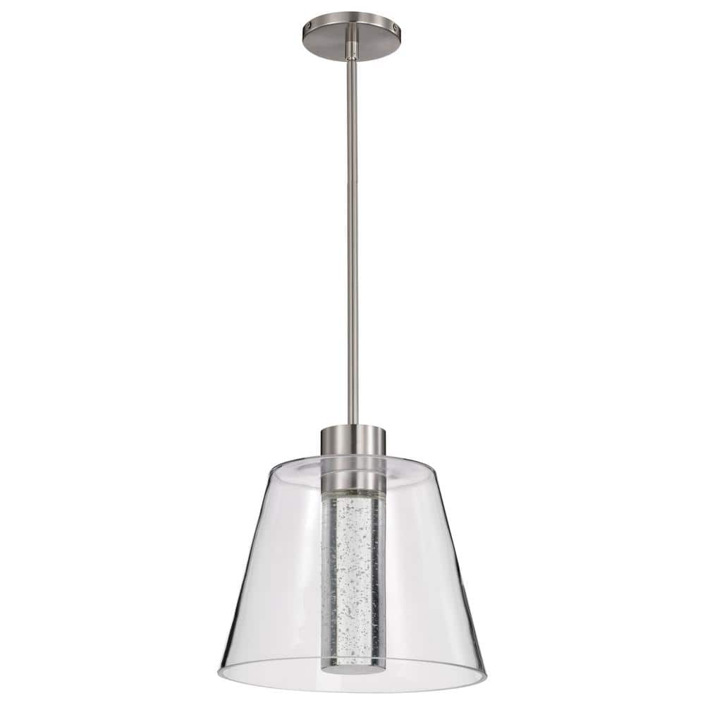 SATCO Aura 12-Watt 1-Light Brushed Nickel Transitional Integrated LED ...