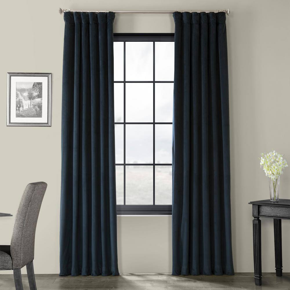 Exclusive Fabrics & Furnishings Midnight Blue Velvet Rod Pocket ...