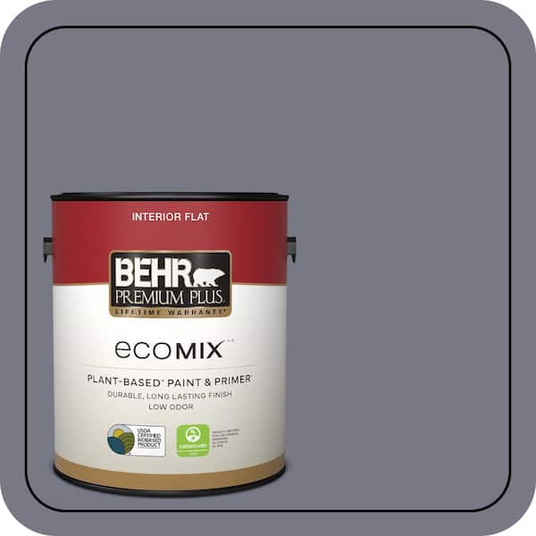 BEHR PREMIUM PLUS 1 gal. #N540-5 Infamous Flat EcoMix Plant-Based ...