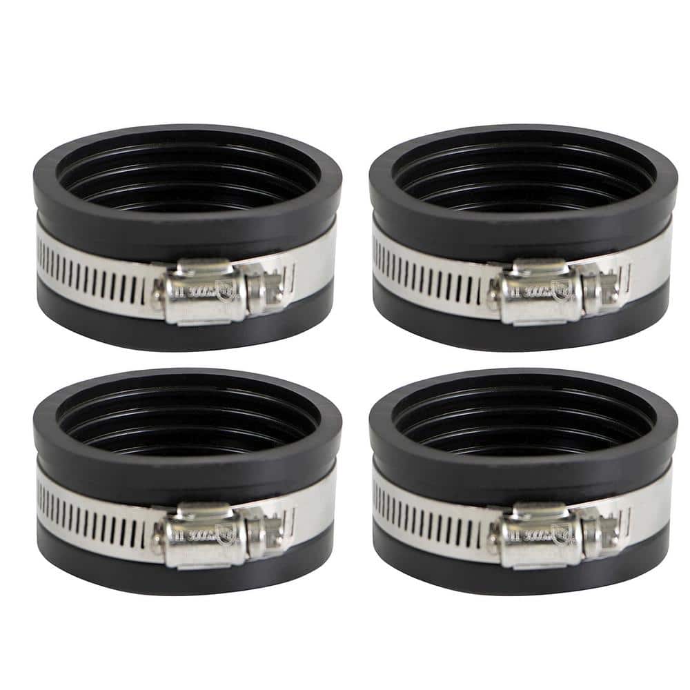 PLUMBFLEX 3 in. PVC Flexible Pipe Cap with Stainless Steel Clamps (Pack ...