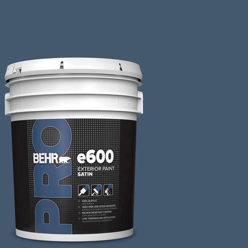 BEHR PRO 5 gal. #S500-7 Infinite Deep Sea Satin Exterior Paint PR64305 ...