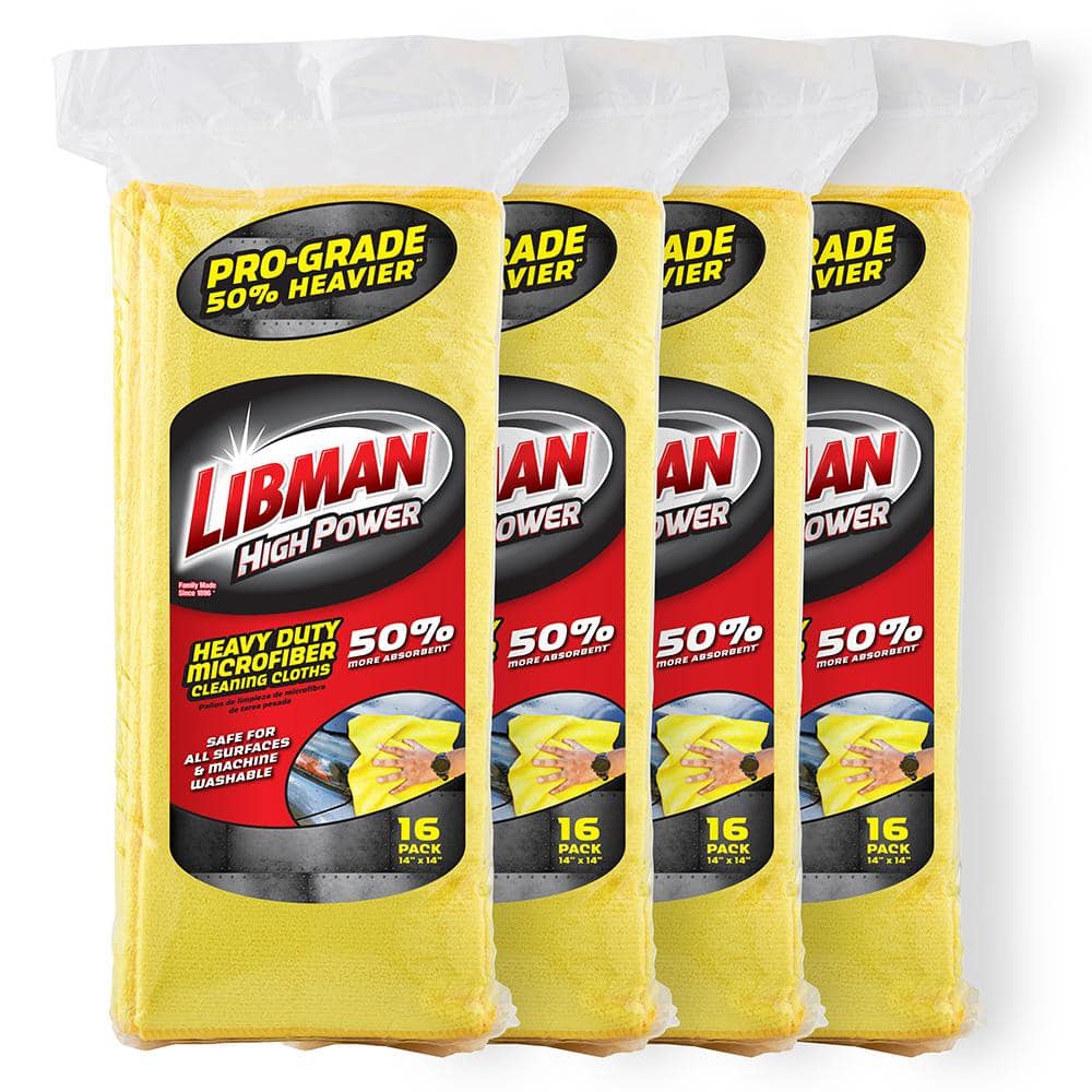 Libman 14 in. x 14 in. High Power Pro-Grade Heavy-Duty Microfiber Cloth ...