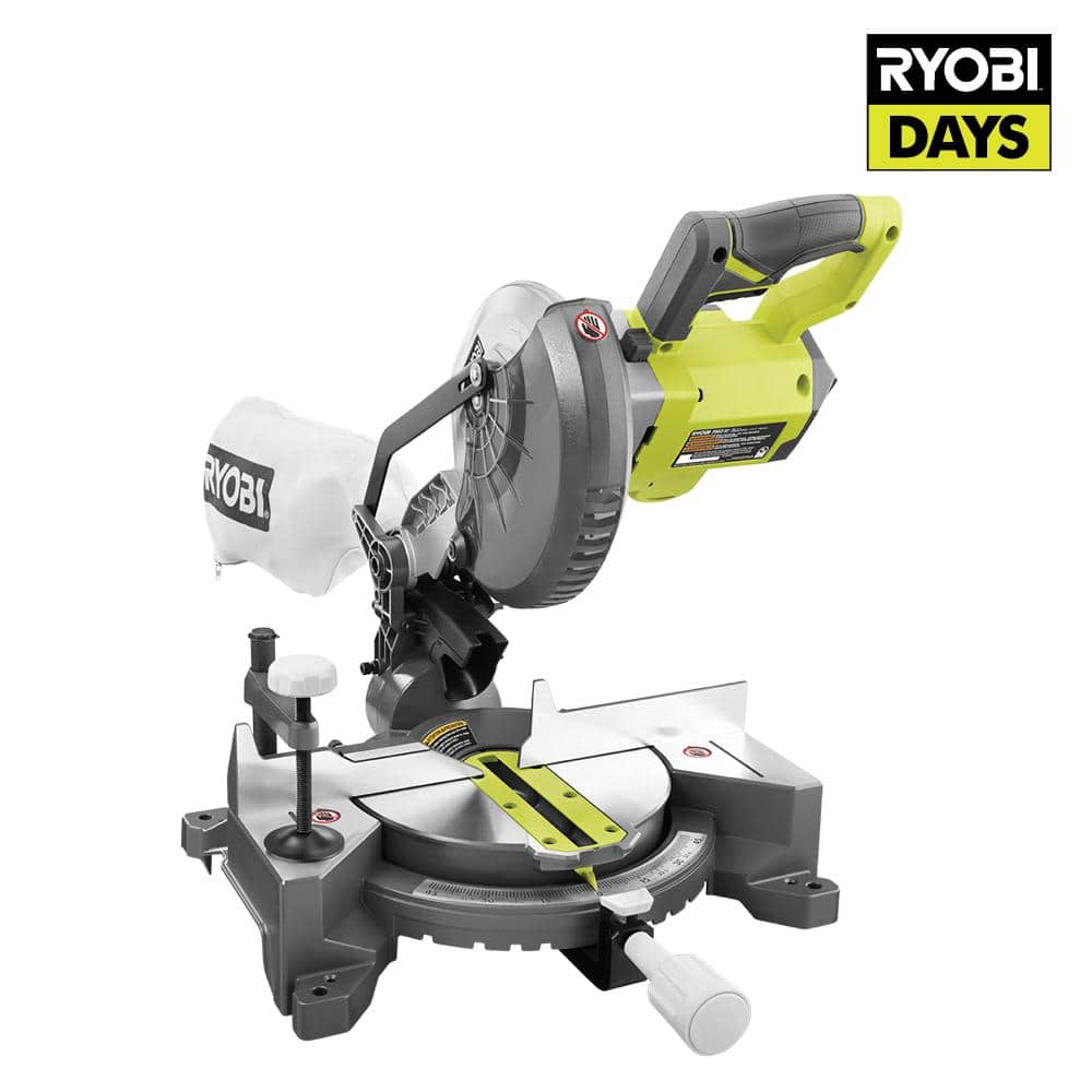 RYOBI ONE+ 18V Cordless 7-1/4 in. Compound Miter Saw (Tool Only) P553 ...
