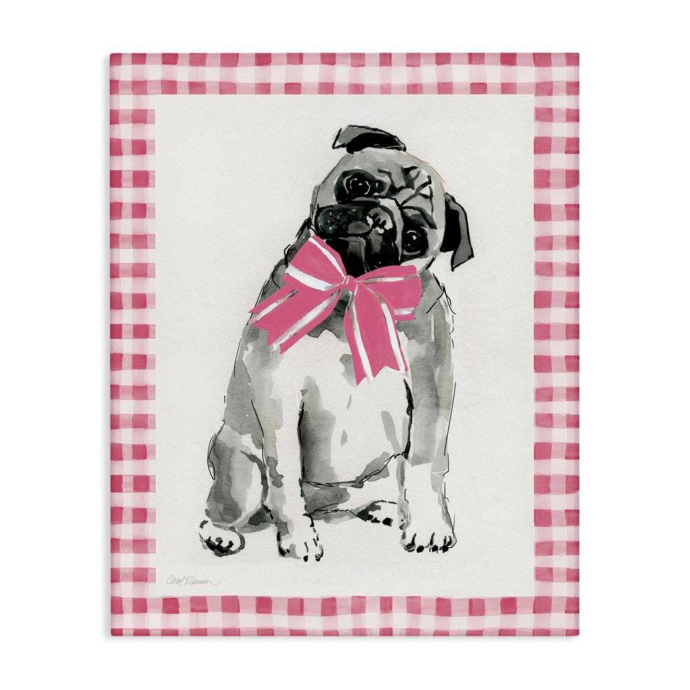 Stupell Industries Pug with Plaid Border by Carol Robinson Unframed ...