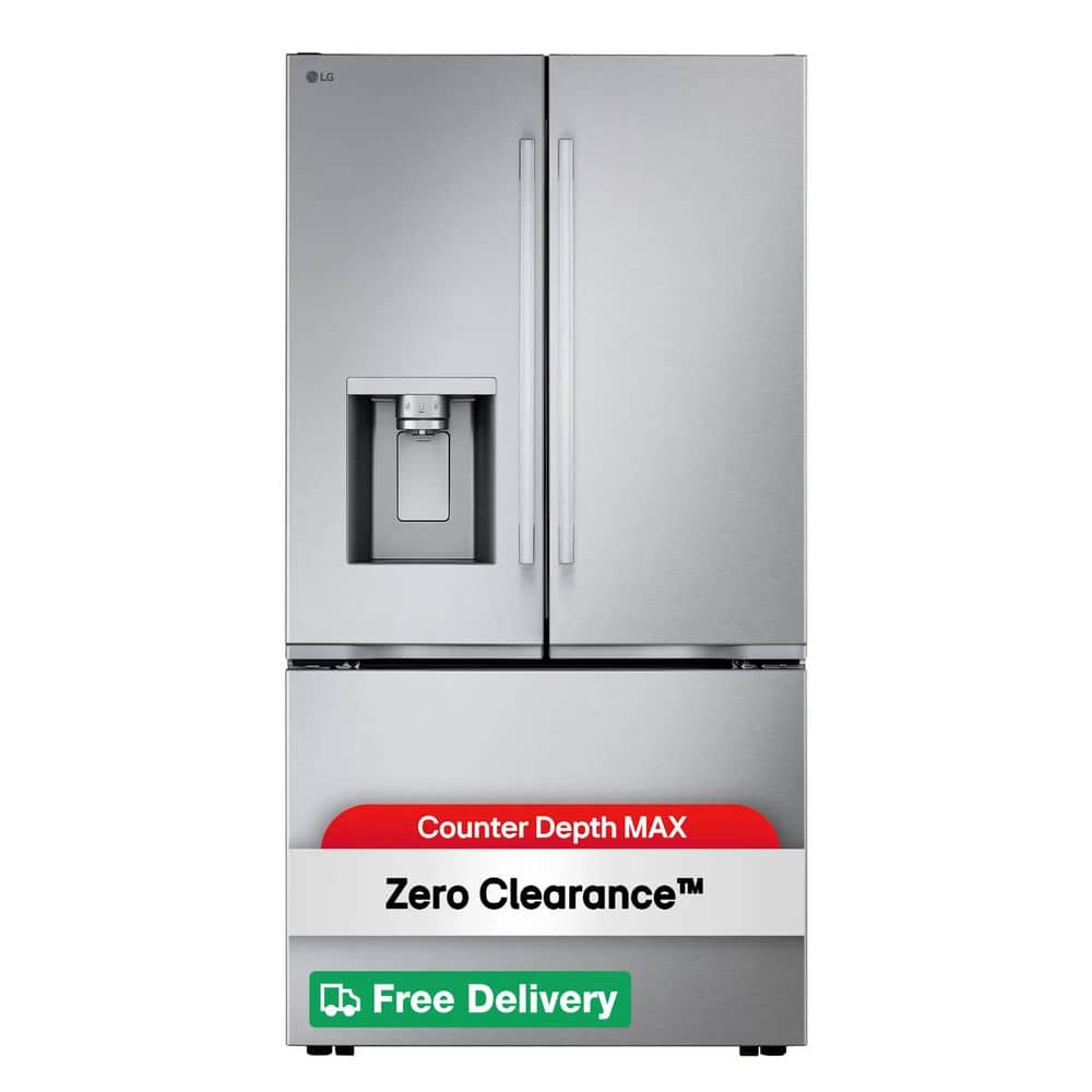 LG 24 cu. ft. 3-Door French Door Refrigerator in PrintProof Stainless ...