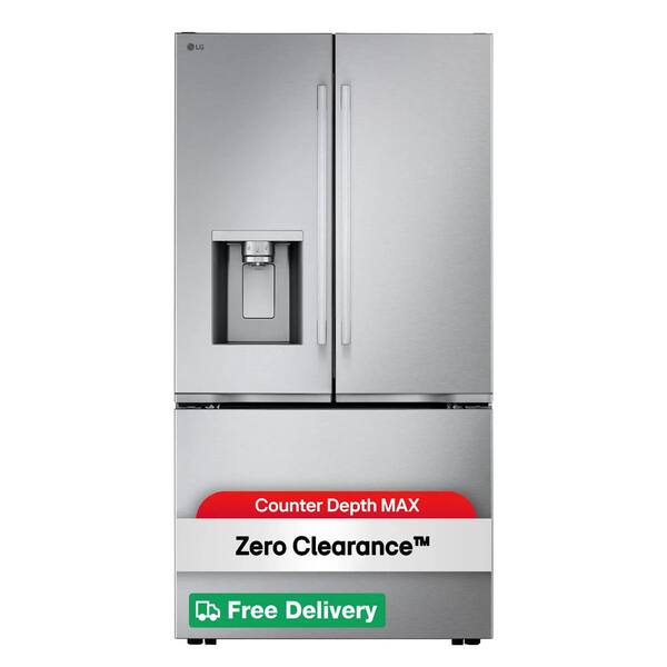 LG 24 cu. ft. 3-Door French Door Refrigerator in PrintProof Stainless ...
