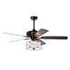 Jushua 52 in. Indoor Matte Black Modern Ceiling Fan with Dual Finish ...