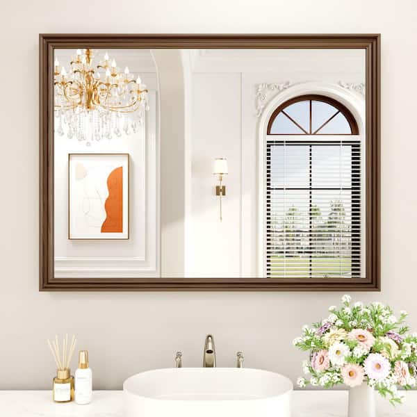 Swafrrt Retro Copper 40 in W x 30 in. H Rectangle Polystyrene Beveled ...