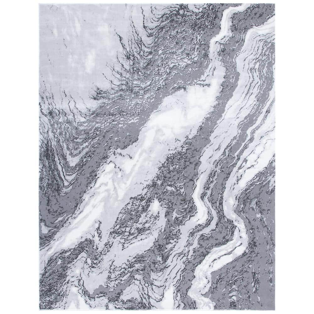 SAFAVIEH Craft Light Gray/Gray 8 ft. x 10 ft. Marbled Abstract Area Rug ...