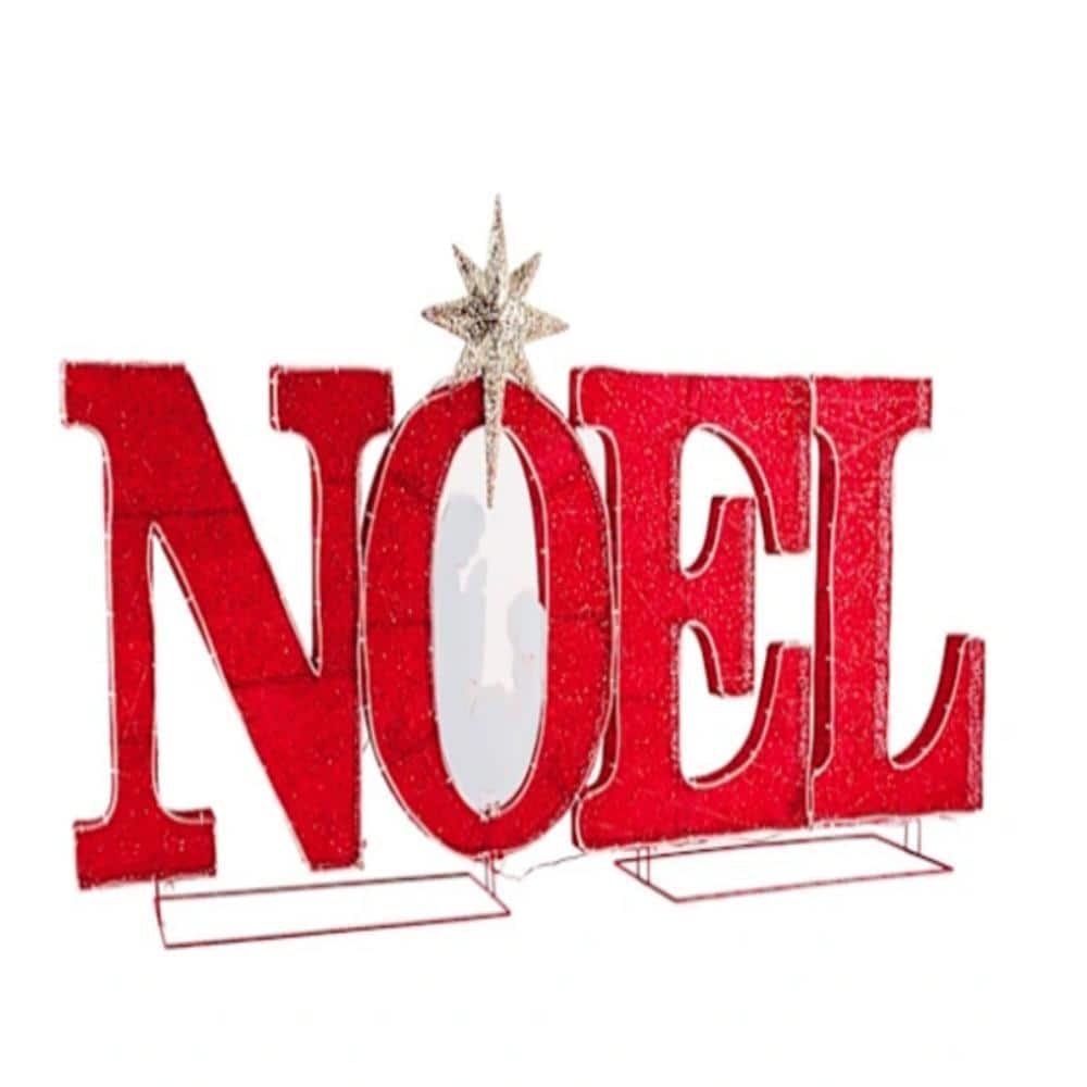 Starfree 5FT L Pre-Lit NOEL Sign with Star in Red Color HOXSOD011038 ...