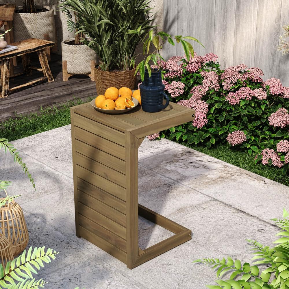 CHRISTOPHER KNIGHT HOME Kynora Modern C-Shape Accent End Table, Acacia ...