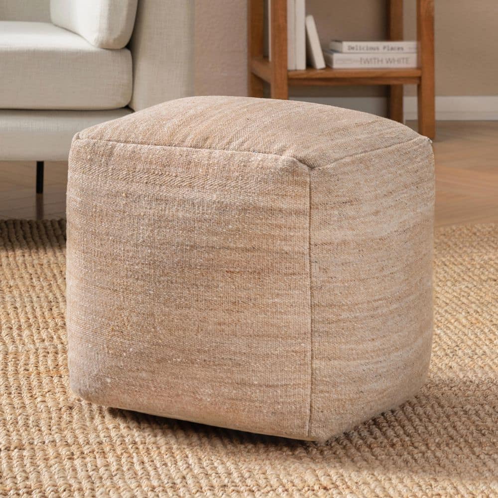Anji Mountain Mariner 18' Dark Brown Rectangular Upholstered Pouf ...
