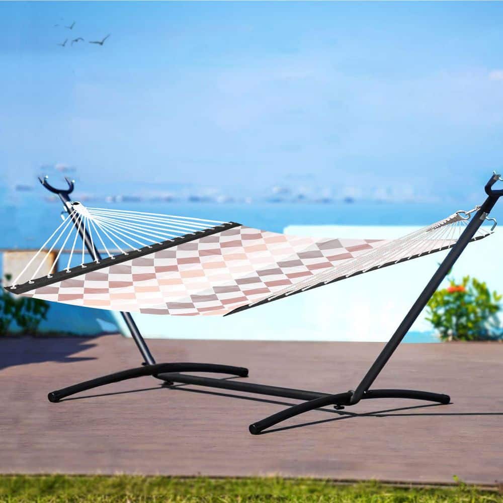 2-Person Outdoor Quick Dry Folding Portable Textilene Hammock in Brown ...