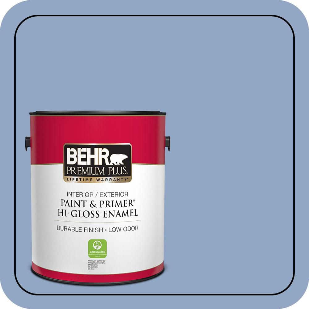 BEHR PREMIUM PLUS 1 gal. #PPU15-13 Blue Hydrangea Hi-Gloss Enamel ...