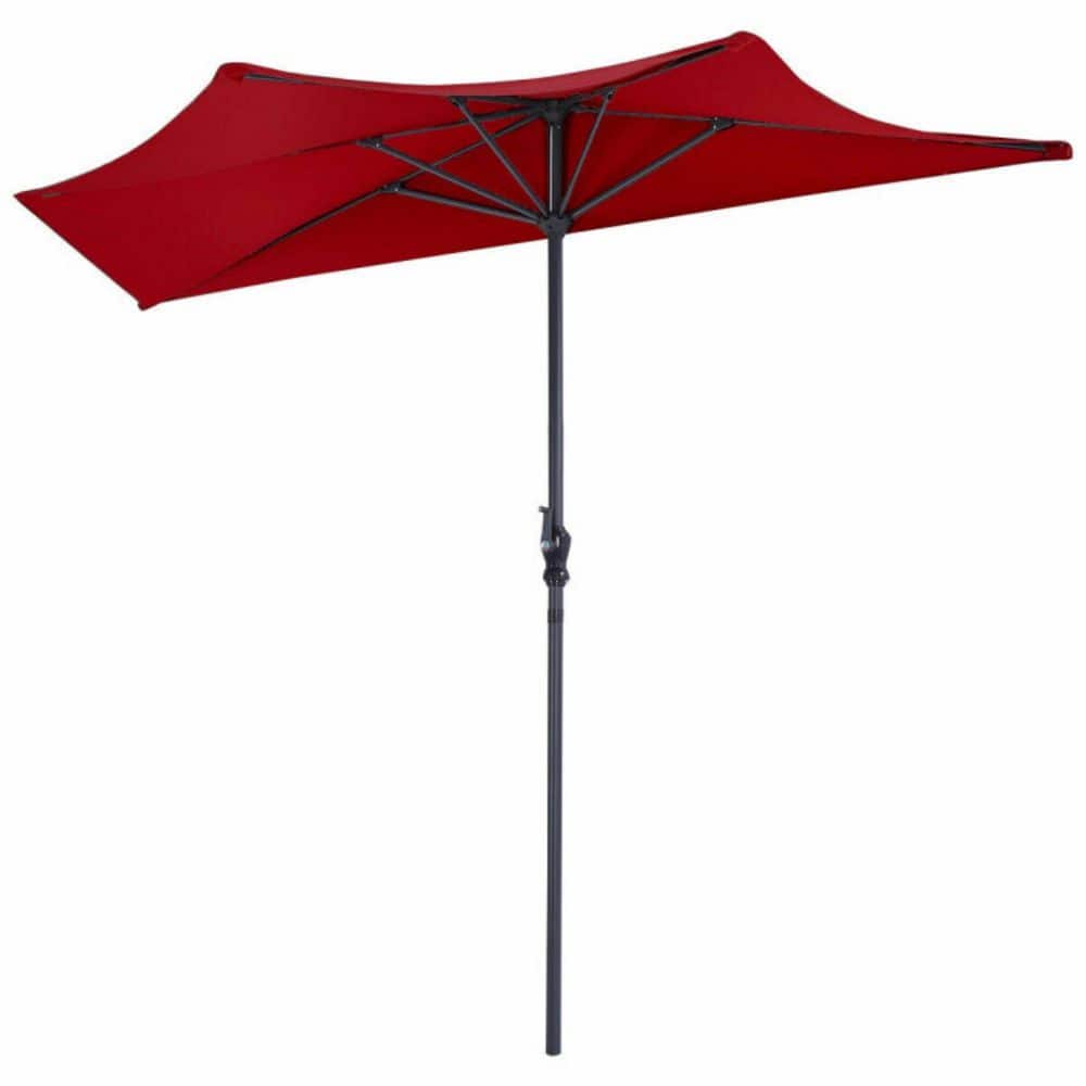 Kadehome 9 ft. Patio Bistro Half Round Patio Umbrella without Weight ...