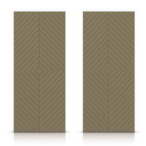 CALHOME 60 in. x 80 in. Hollow Core Olive Green Stained Composite MDF ...