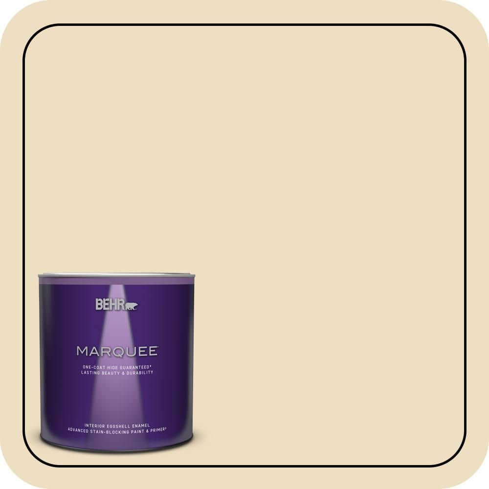 BEHR MARQUEE 1 qt. #ECC-23-1 Golden Haystack Eggshell Enamel Interior ...