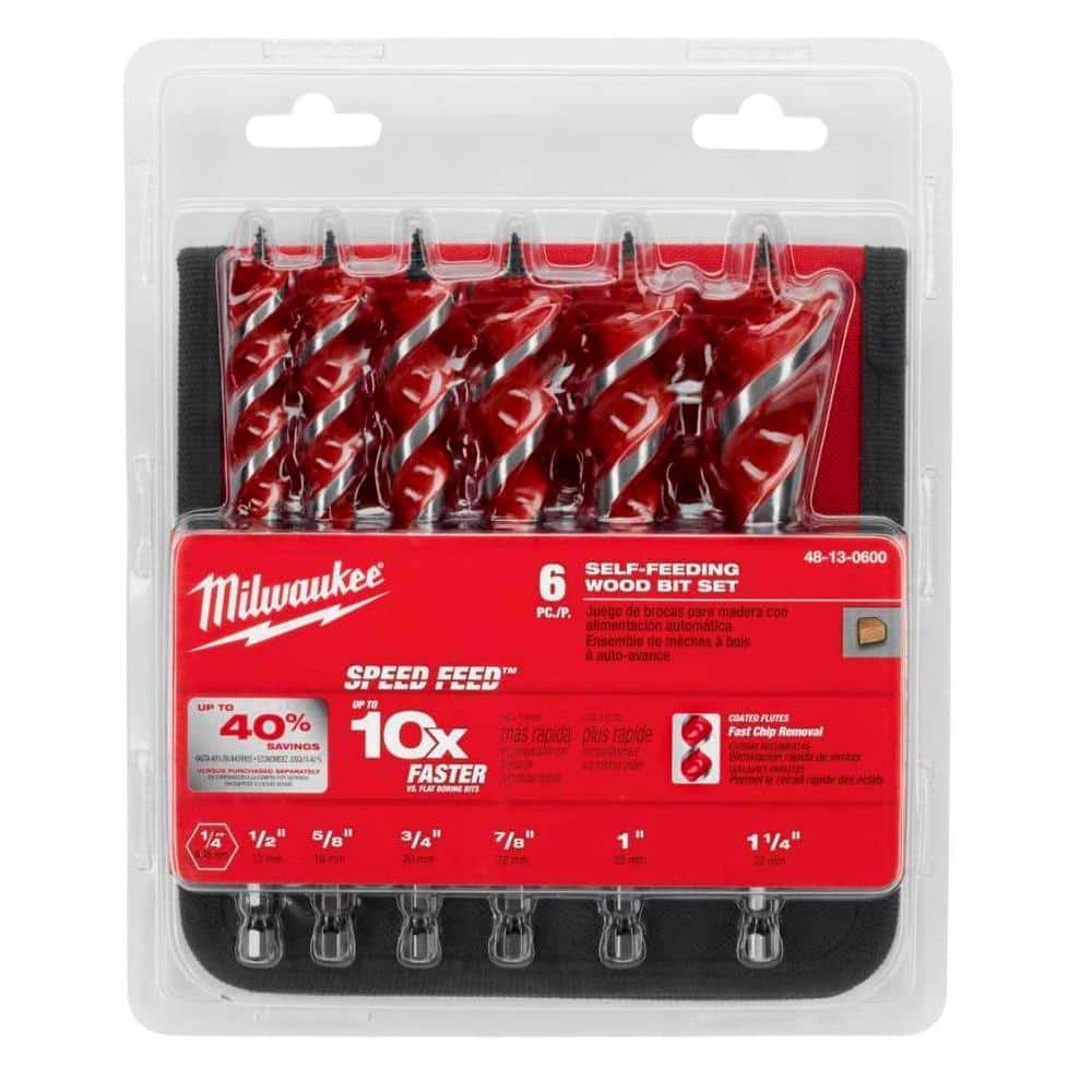 Milwaukee 6 Piece Steel Wood-Boring Bit Set 48130600 - The Home Depot