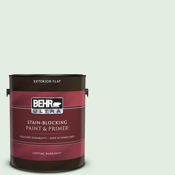 BEHR ULTRA 1 gal. #M400-1 Establish Mint Flat Exterior Paint & Primer ...