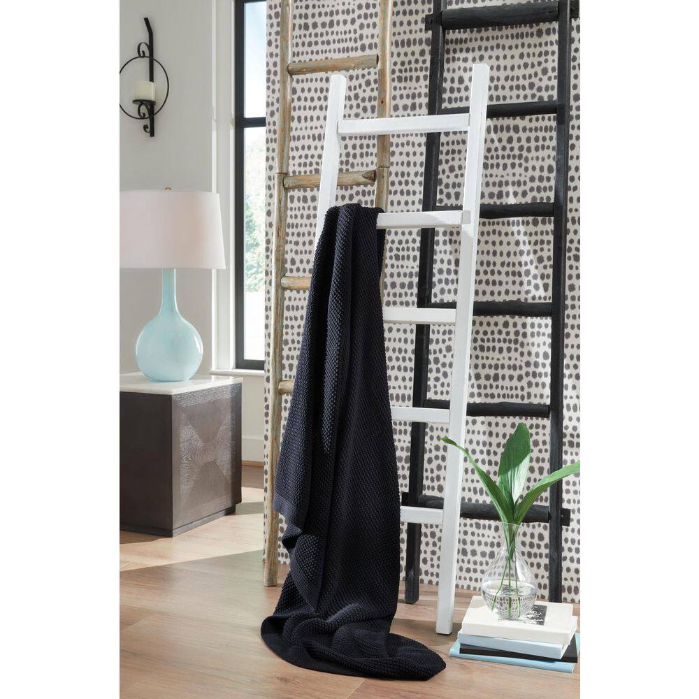 Signature DESIGN BY ASHLEY Gayelery Black Textured Cotton Throw Blanket ...