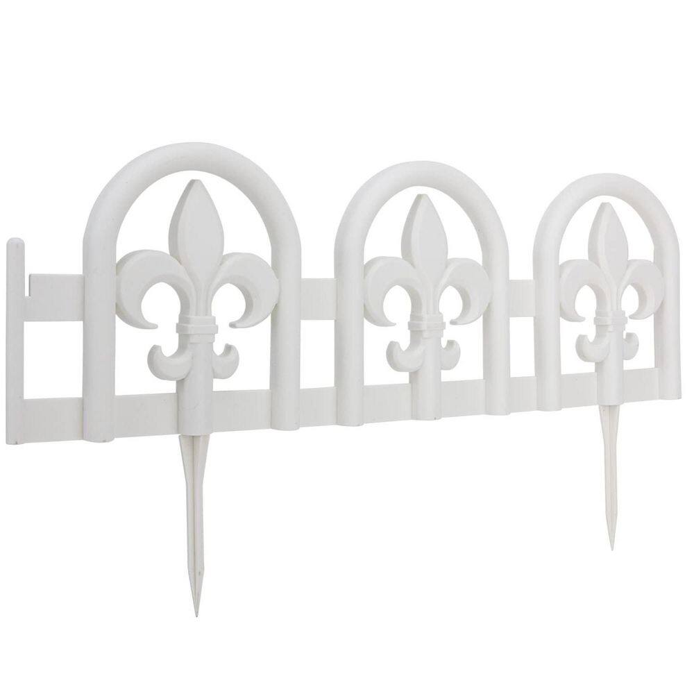 20 ft. L x 5 in. H White Plastic Garden Decorative Edging, Yard ...