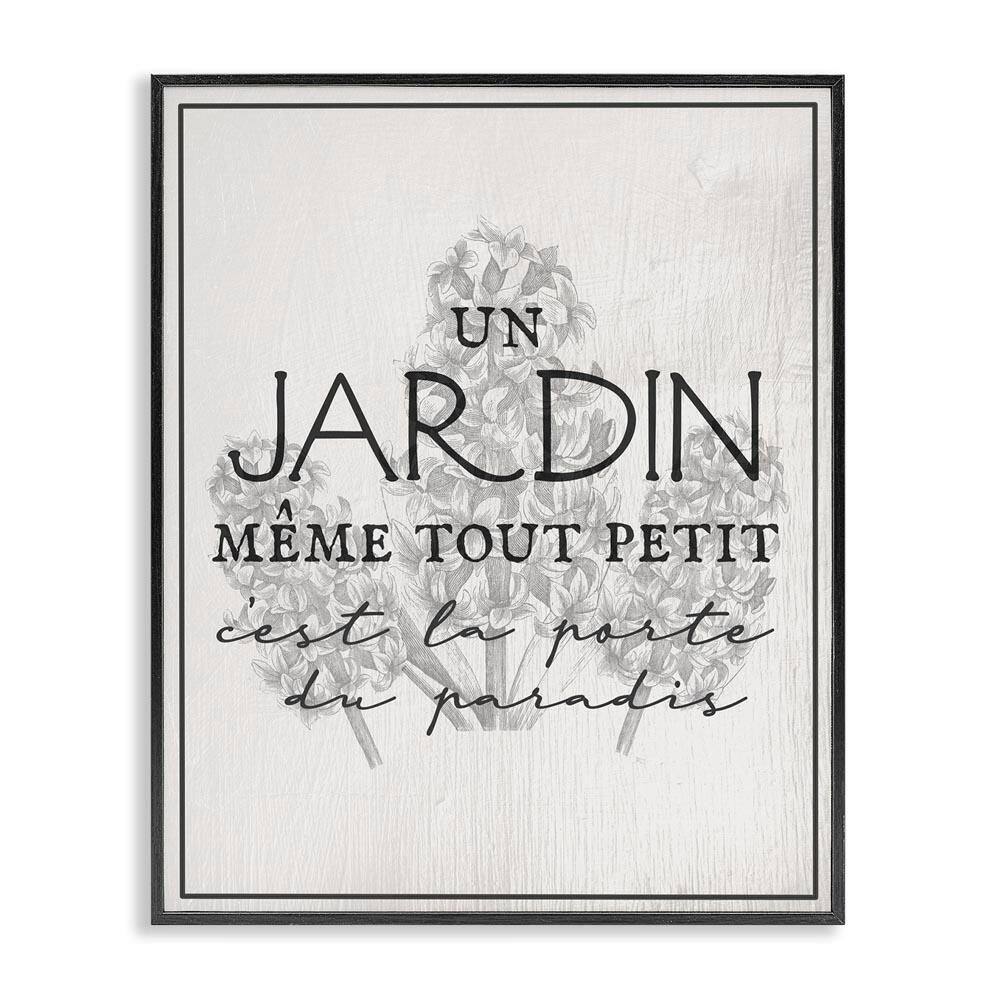 Stupell Industries Vintage Inspiring Garden by Daphne Polselli Black Framed Nature Giclee Art ...