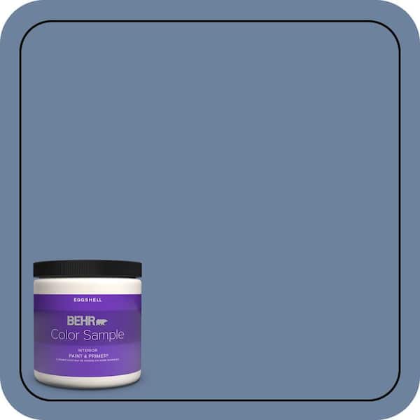 BEHR PREMIUM PLUS 8 oz. #S530-5 Brisk Blue Eggshell Enamel Interior ...