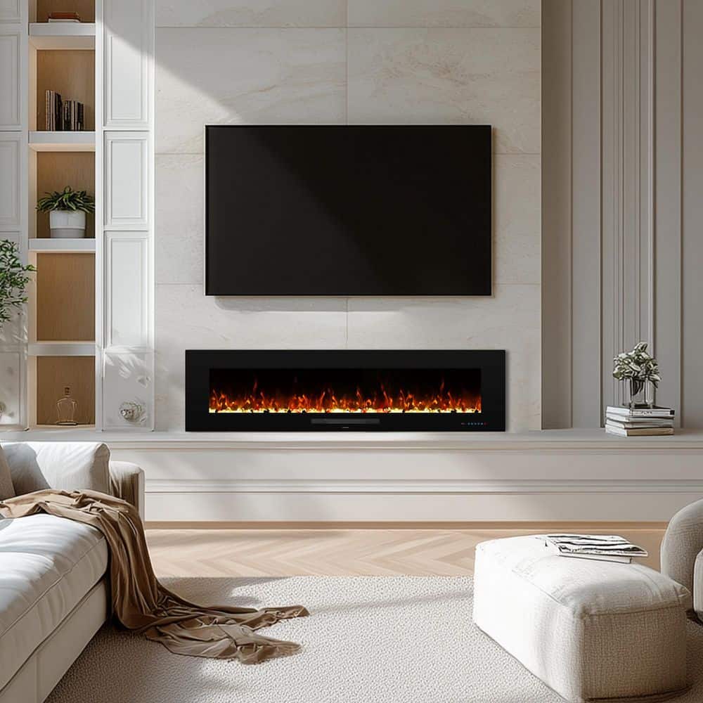 Delandgrand 72 in.Electric Fireplace Inserts Recessed/Wall Mounted ...