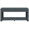 ANBAZAR 63 in. Distressed Blue Finish Standard Rectangle Wood Console ...