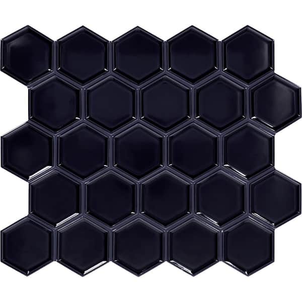 Daltile Artefino Jewel Obsidian 12 in. x 14 in. Glossy Porcelain Framed ...