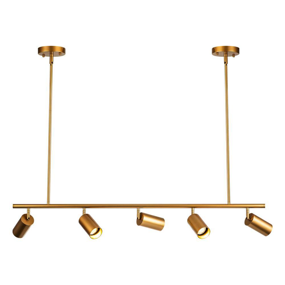 RRTYO Vortex 4 ft. 5-Light Gold Fixed Track Lighting Kit 81010000042338 ...