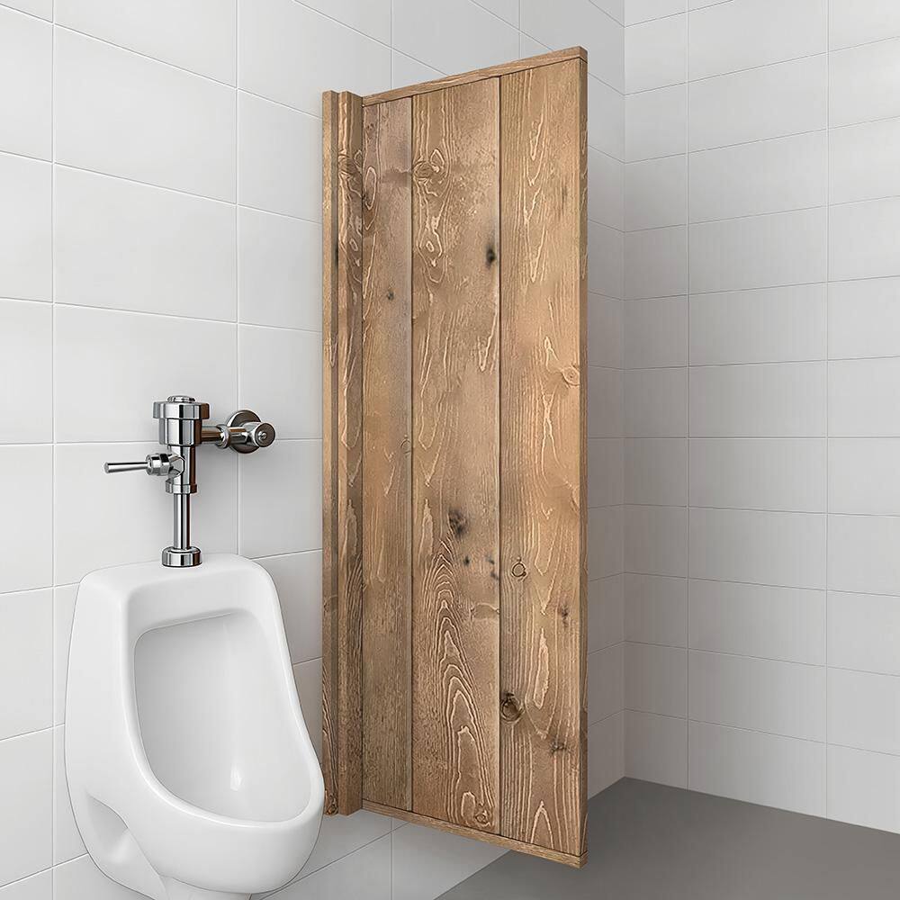 CALHOME 12 in. x 42 in. Light Brown Solid Pine Wood Bathroom Urinal ...