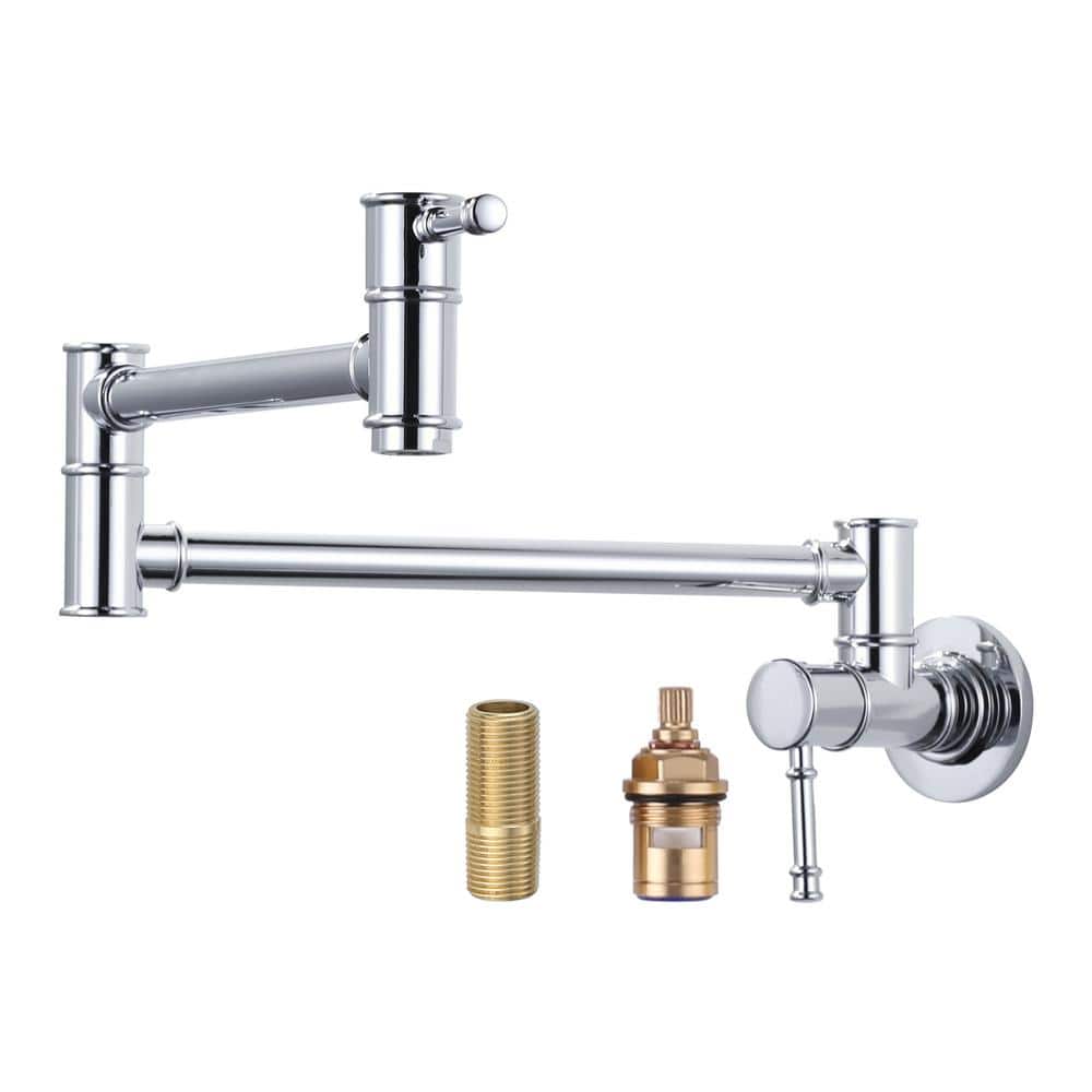 IVIGA 23.5 in. Wall Mounted Folding Pot Filler with Double Joint Swing ...