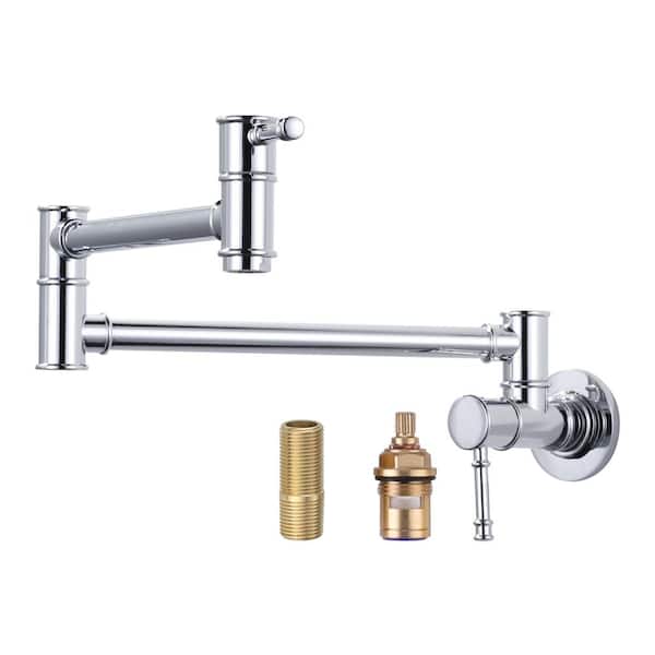 IVIGA 23.5 in. Wall Mounted Folding Pot Filler with Double Joint Swing ...