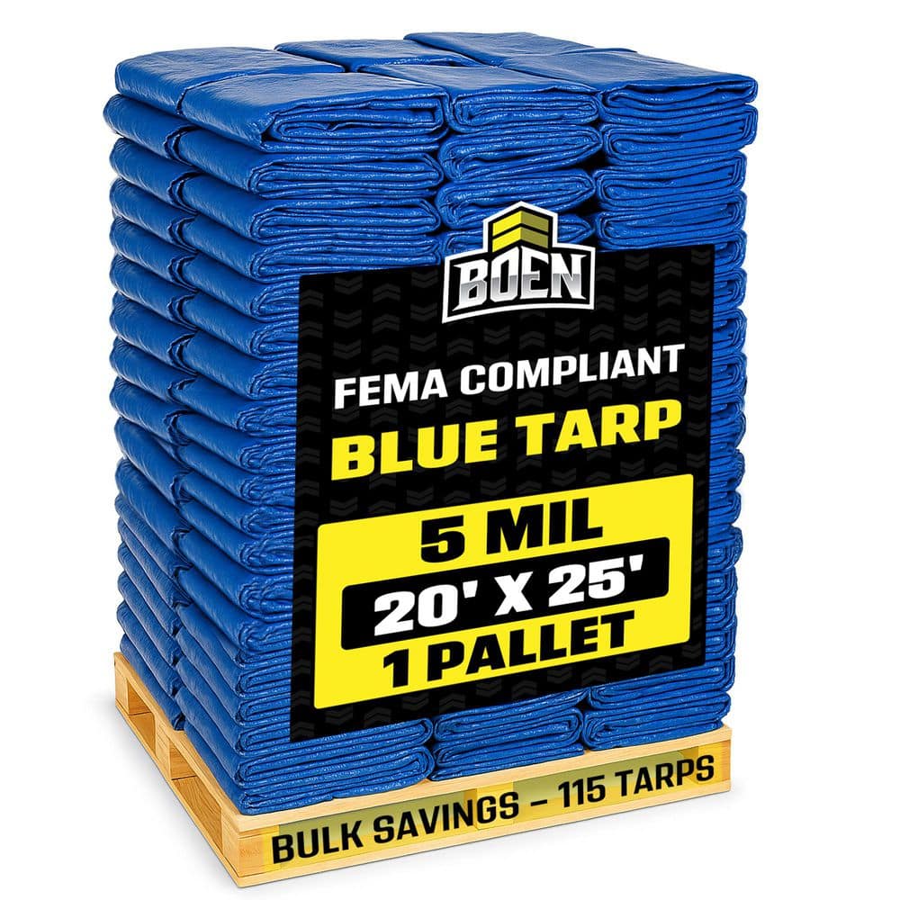 Reviews for BOEN 20 ft. x 25 ft. Blue Poly Tarp 115-Full Pallet 5 Mil ...